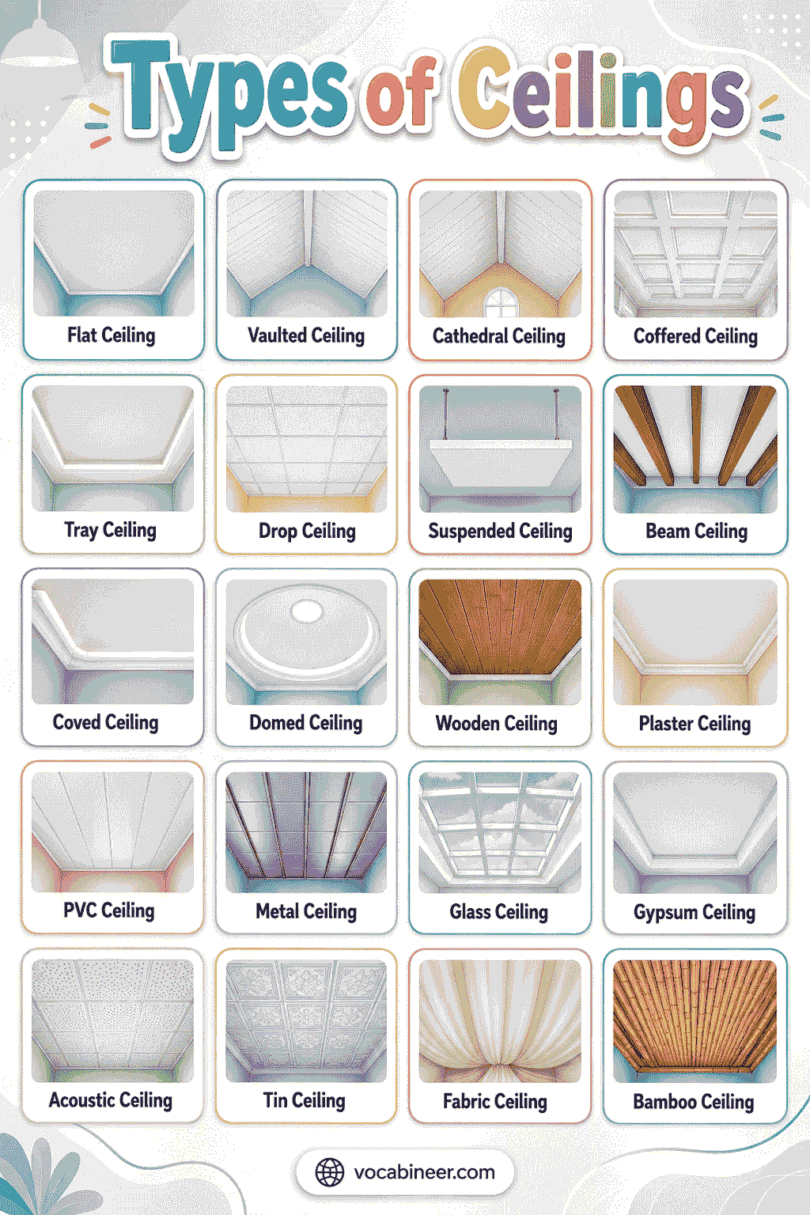 50+ Types of Ceilings: Full Guide with Pictures