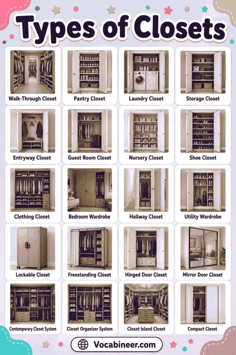 50+ Types of Closets with Names, Uses, and Pictures