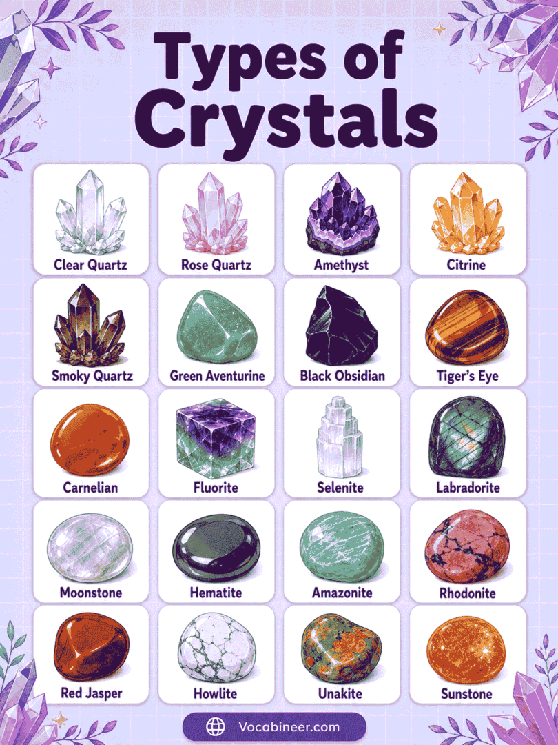 List of Crystal Names with Pictures and Meanings