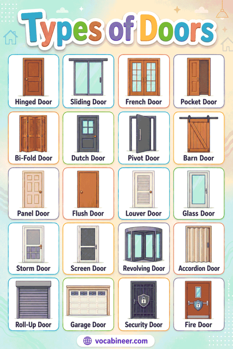 Different Types of Doors Names Explained with Pictures