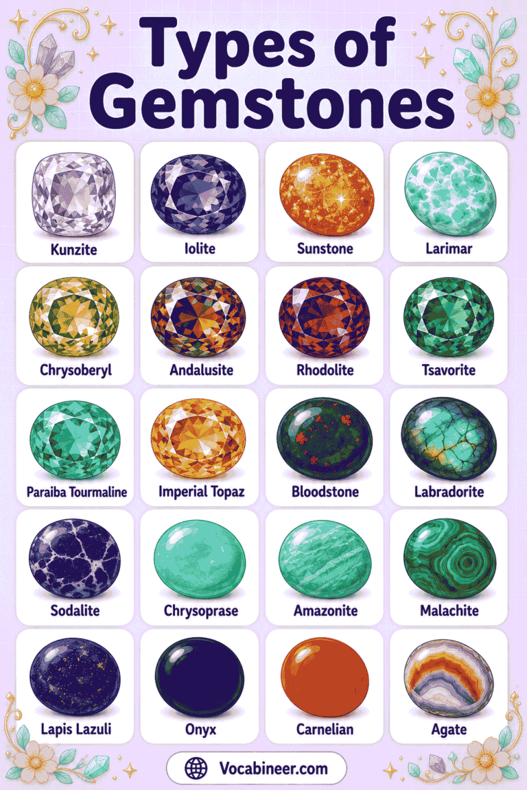 List of Gemstone Names with Pictures and Meanings