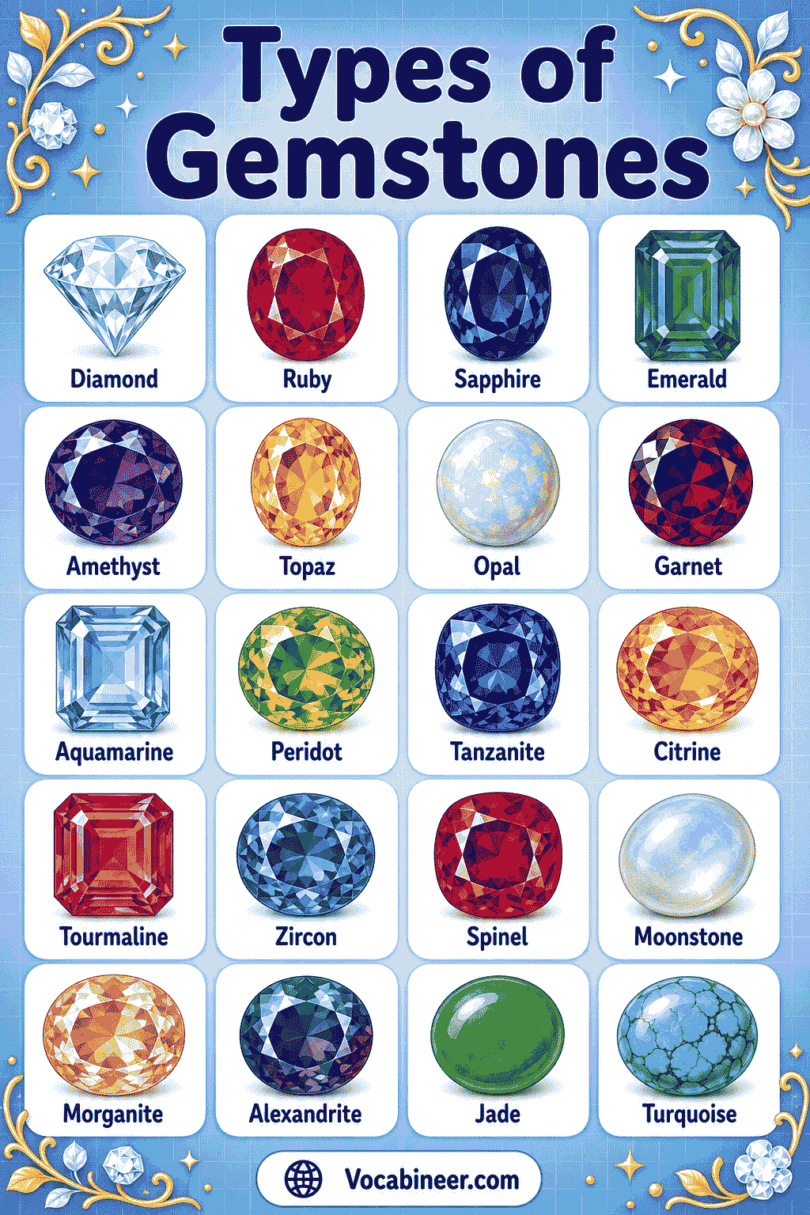 List of Gemstone Names with Pictures and Meanings