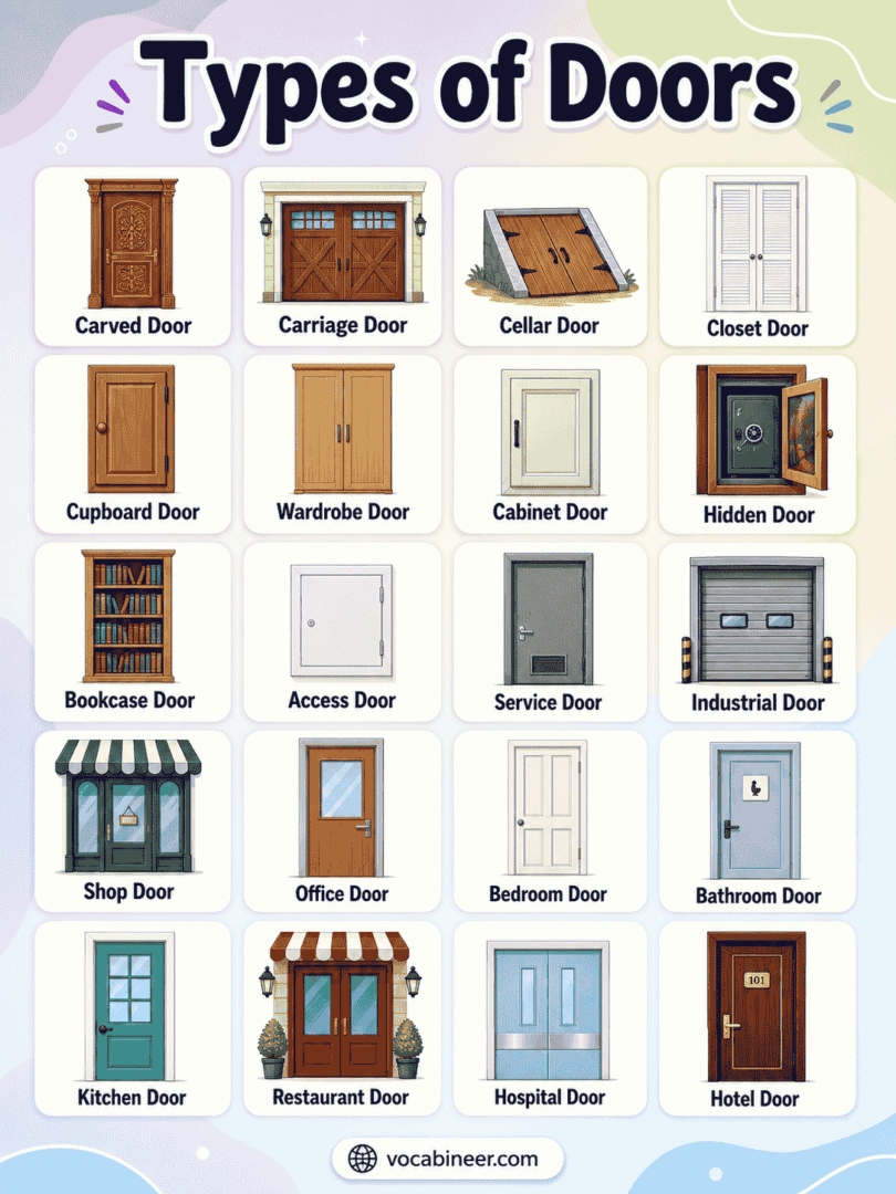 Different Types of Doors Names Explained with Pictures