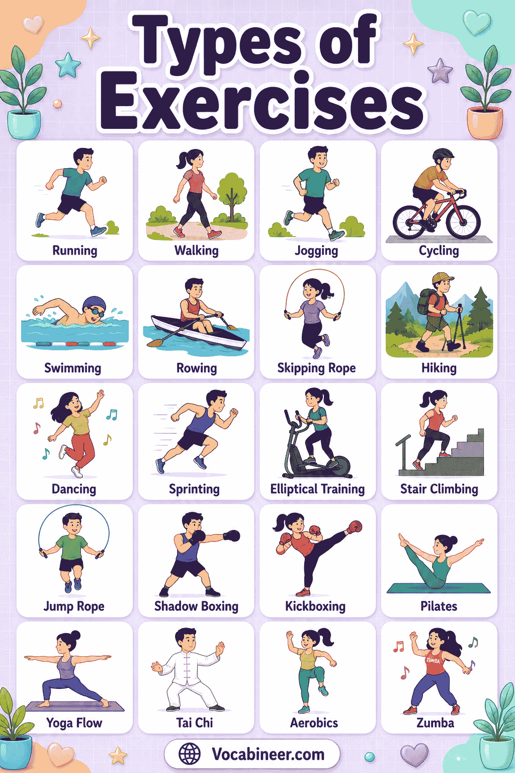 100+ Different Types of Exercises with Pictures