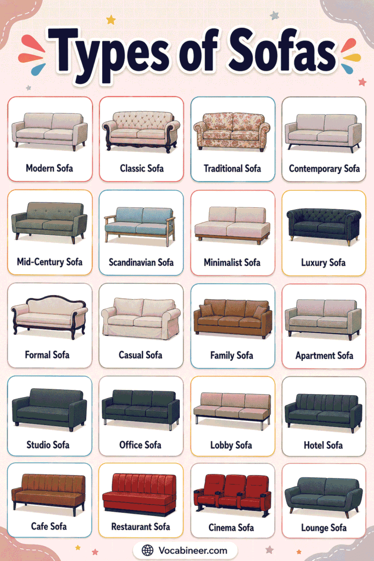 Popular Sofa Types with Pictures and Uses