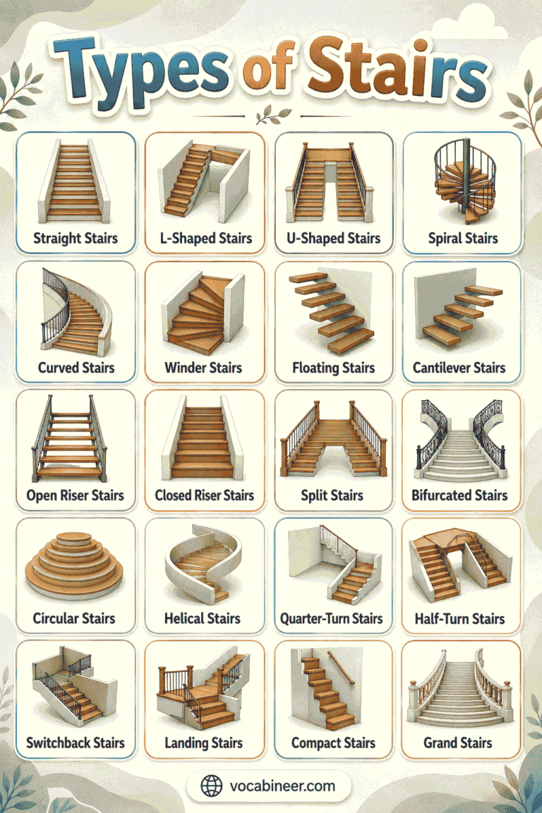 Different Types of Stairs with Pictures and Uses