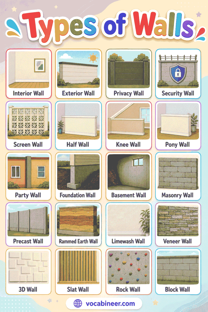 Different Types of Wall Design with Complete Pictures Guide